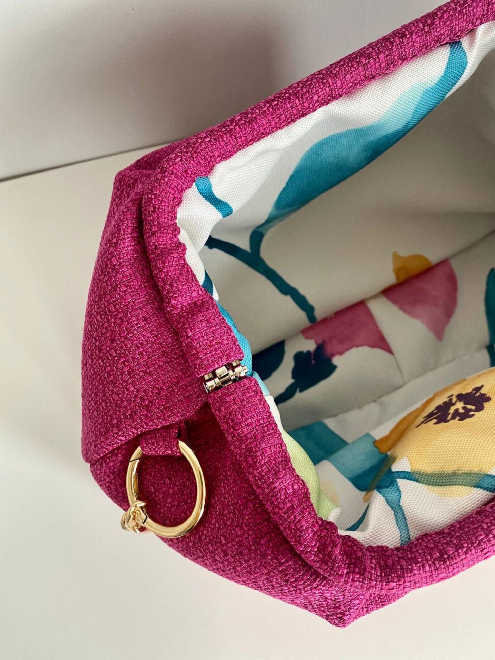 Fuchsia Cloud Bag Dumpling Clutch Bright Pink Evening Bag Gift for Her ...