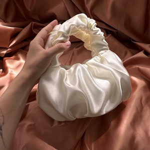 Scrunchie Satin Small Evening Bag 34 Colors 2 Sizes Bag for Wedding ...