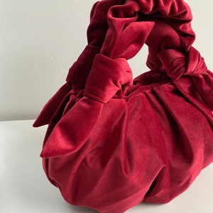 Red Velvet Small Bag | Bag With Knots | Evening Purse | Occaional ...