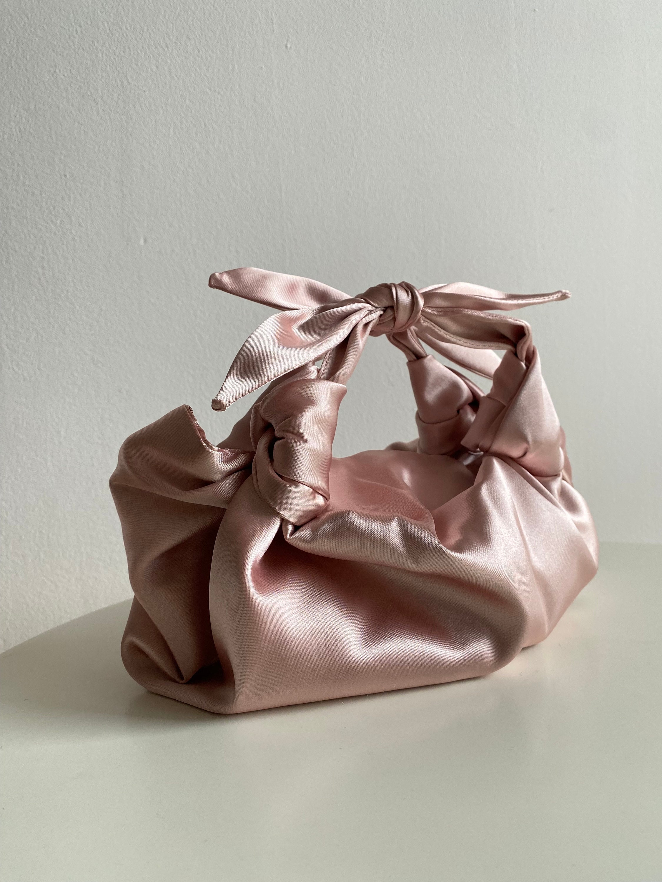 Small Satin Bag With Knots Stylish Satin Purse Furoshiki Knot Bag ...