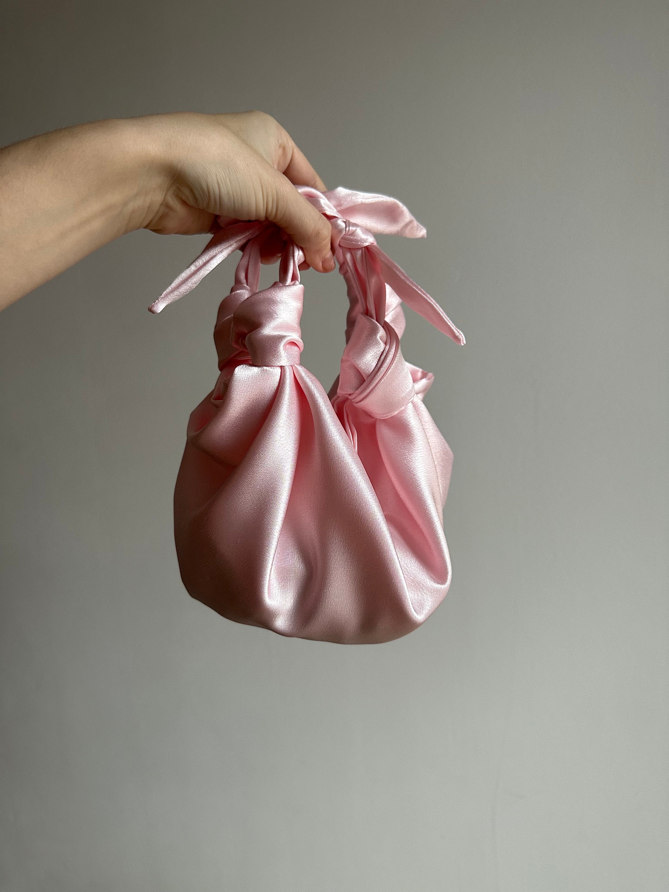 Small Satin Bag With Knots Stylish Satin Purse furoshiki Knot Bag 35 ...