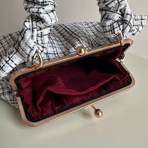 Kiss Clasp Handmade Bag | Retro Look Purse | Tweed Vintage Style Woman ...