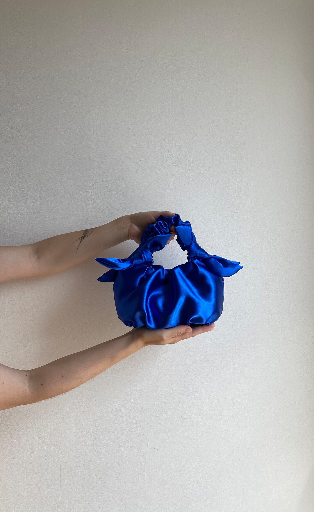 Satin Small and Big Bag With Knots | Scrunchies Handbag | Furoshiki ...