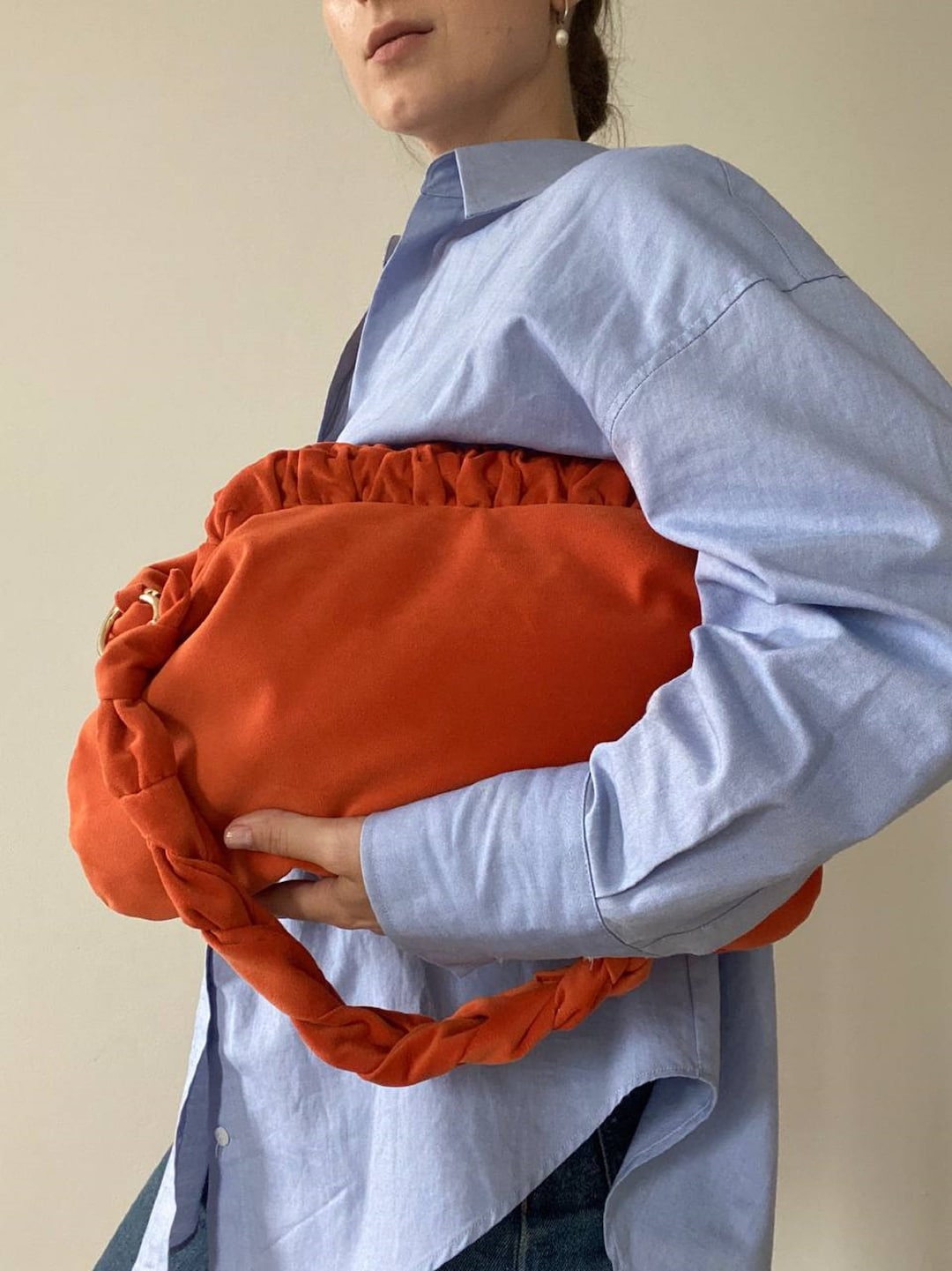 Orange Velvet Handmade Clutch Bag | Beautiful Evening Clutch | 2 Sizes ...