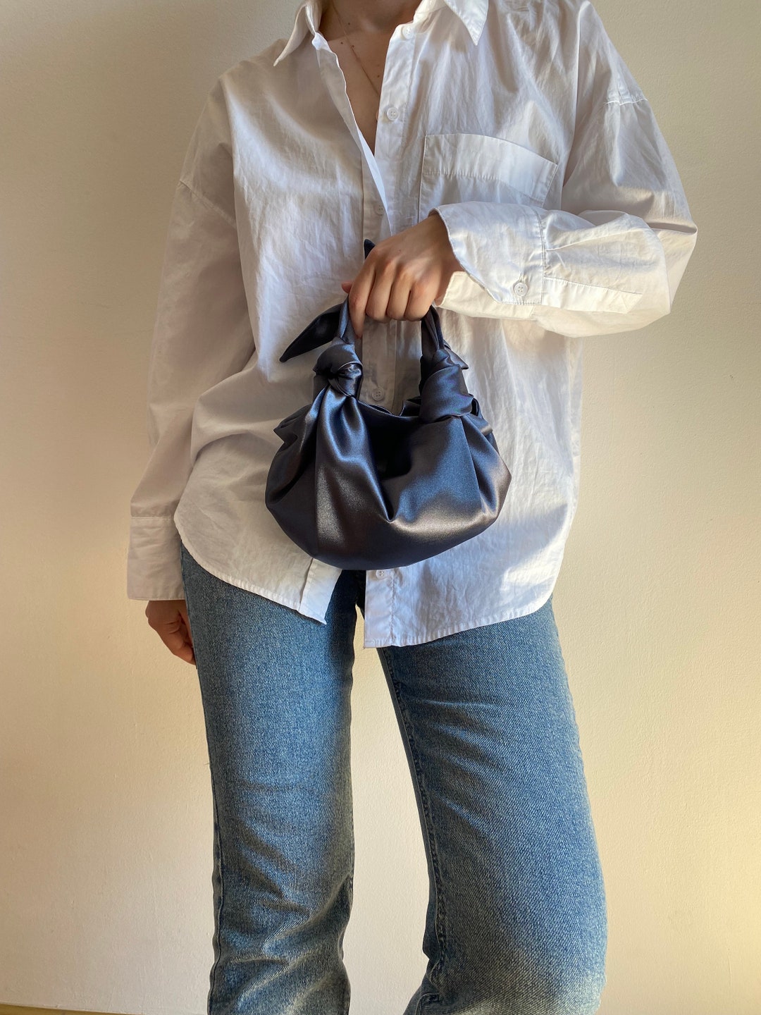 Small Satin Bag With Knots | Cocktail Bag | Furoshiki Knot Bag | Kimono ...