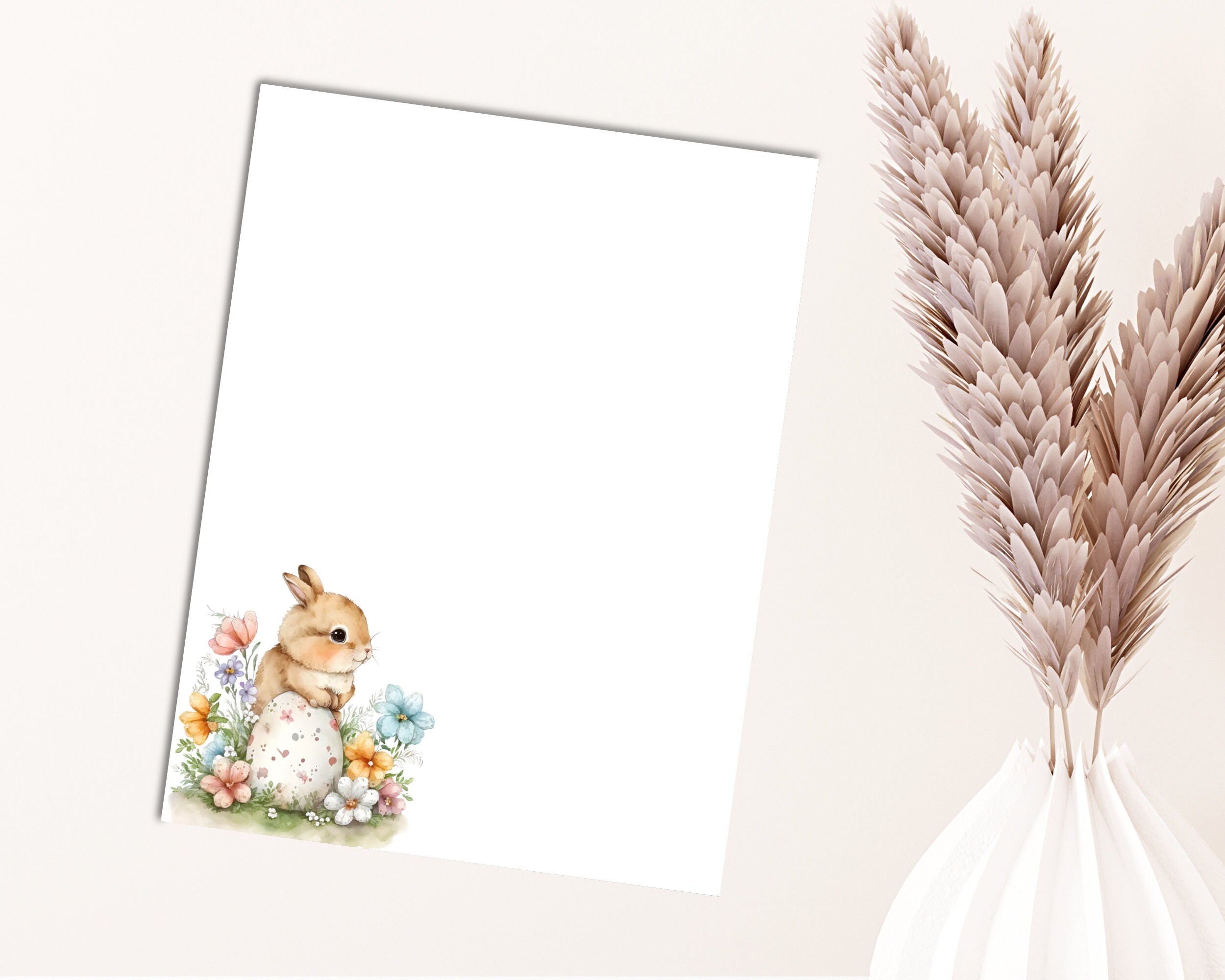 Printable Cute Bunny Stationery, Printable Stationery Lined and Unlined ...