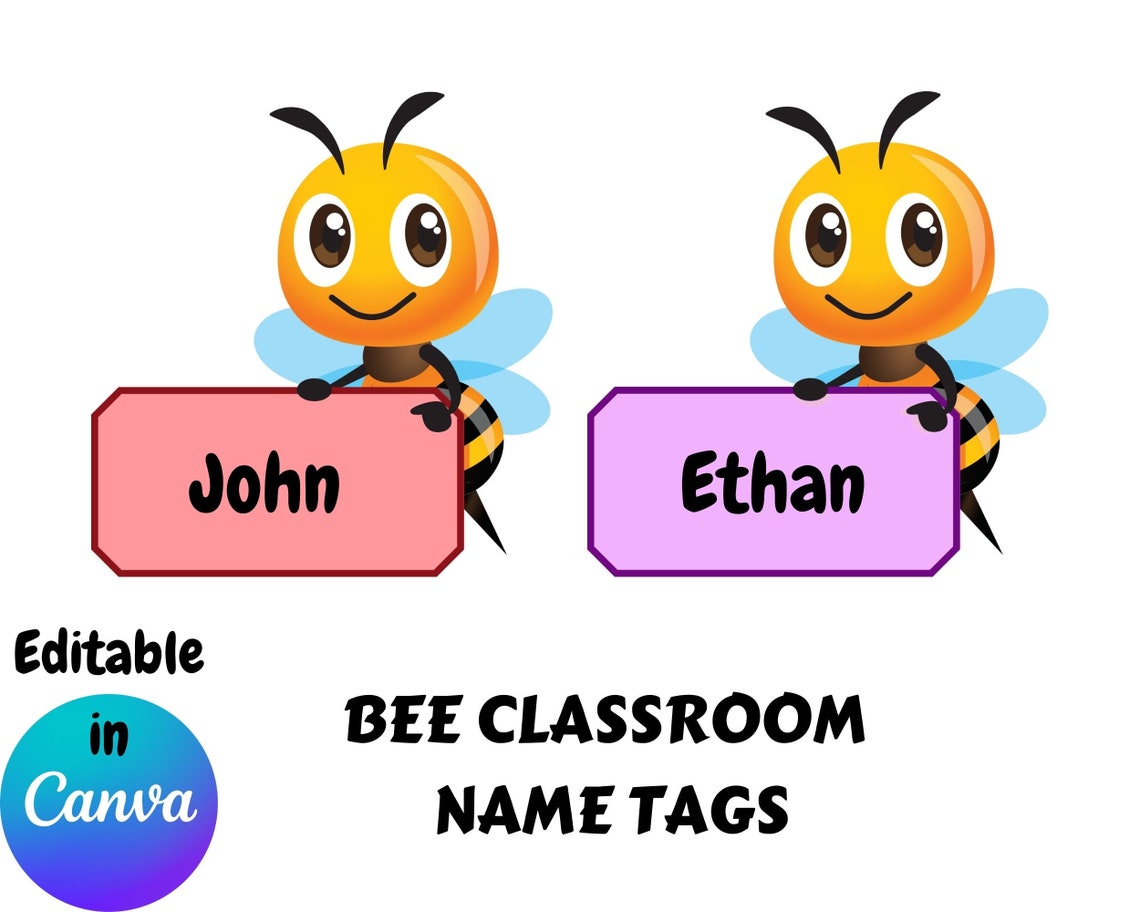 Editable Bee Classroom Name Tags, Classroom Label, Classroom Tags ...