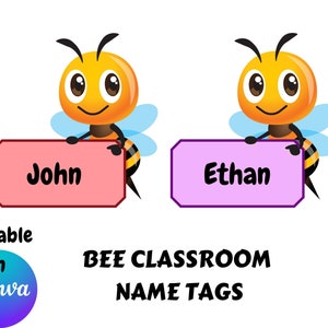 Editable Bee Classroom Name Tags, Classroom Label, Classroom Tags ...