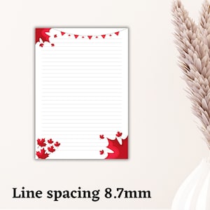 Printable Canada Flag Stationery, Lined and Unlined Letter Writing ...