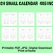 Printable 4x6 Inches 2024 Small Calendar, Desk Calendar, Printable PDF ...