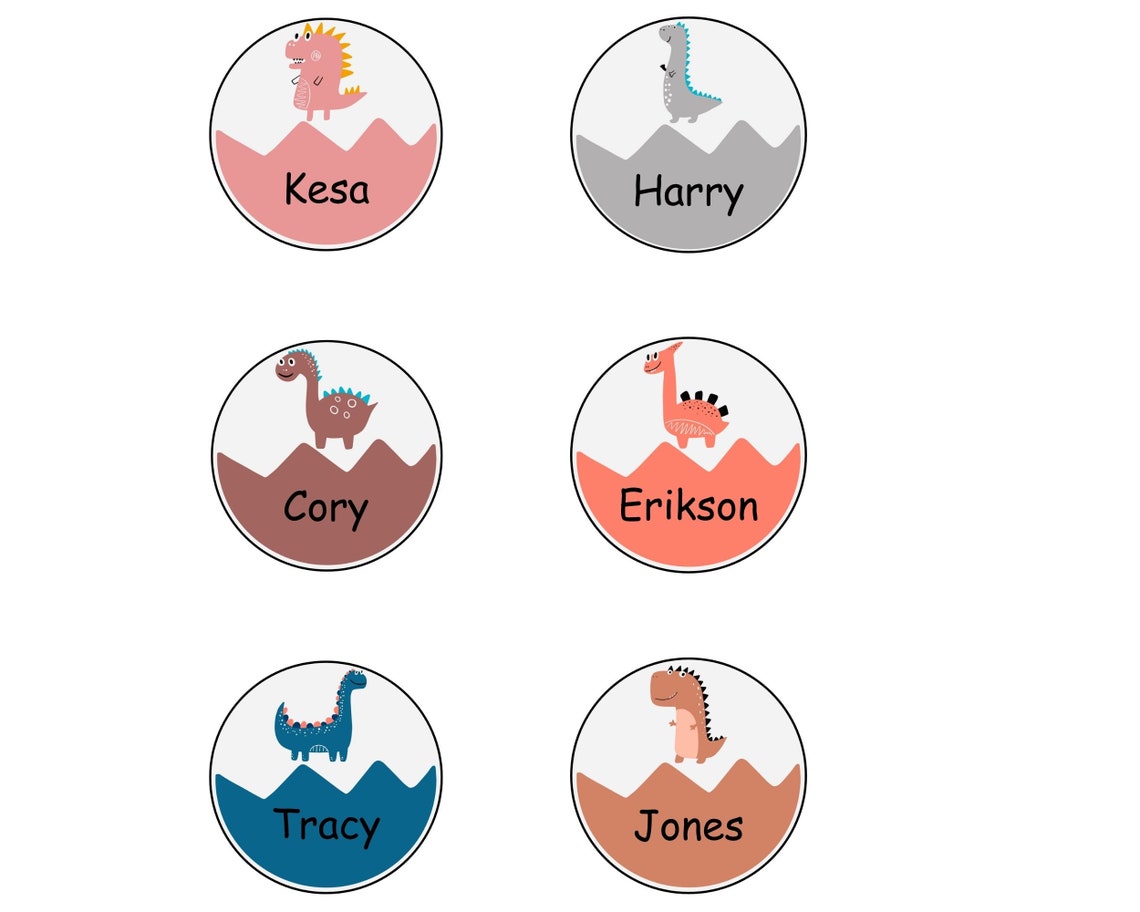 Editable Dinosaur Name Tags, Circle Dinosaur Classroom Name Tags ...