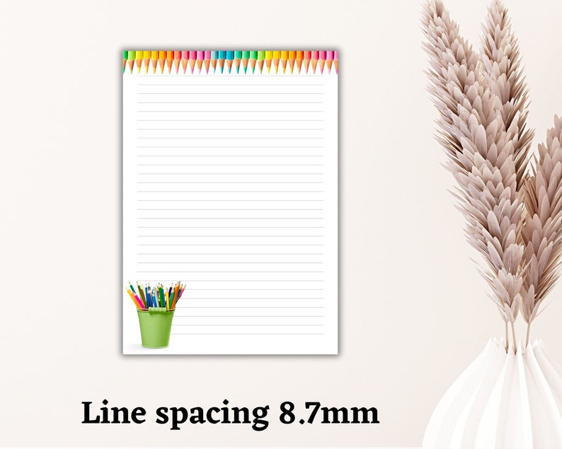 Coloured Pencil Letter Writing Paper, Color Pencil Lined and Unlined ...