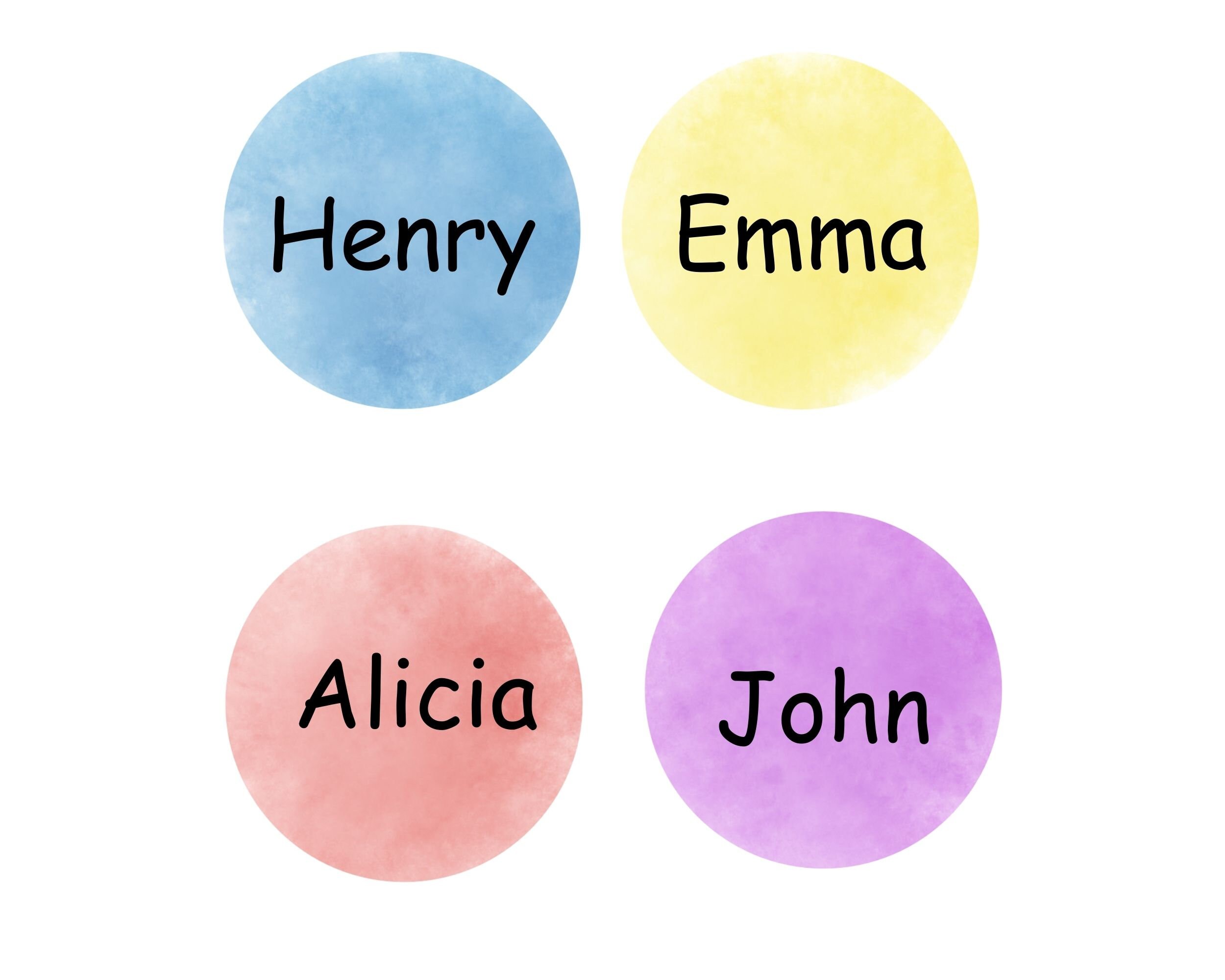 Editable Watercolor Classroom Name Tags, Circle Classroom Label ...