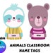 Editable Animals Classroom Name Tag, Cute Animal Name Tags, Classroom ...