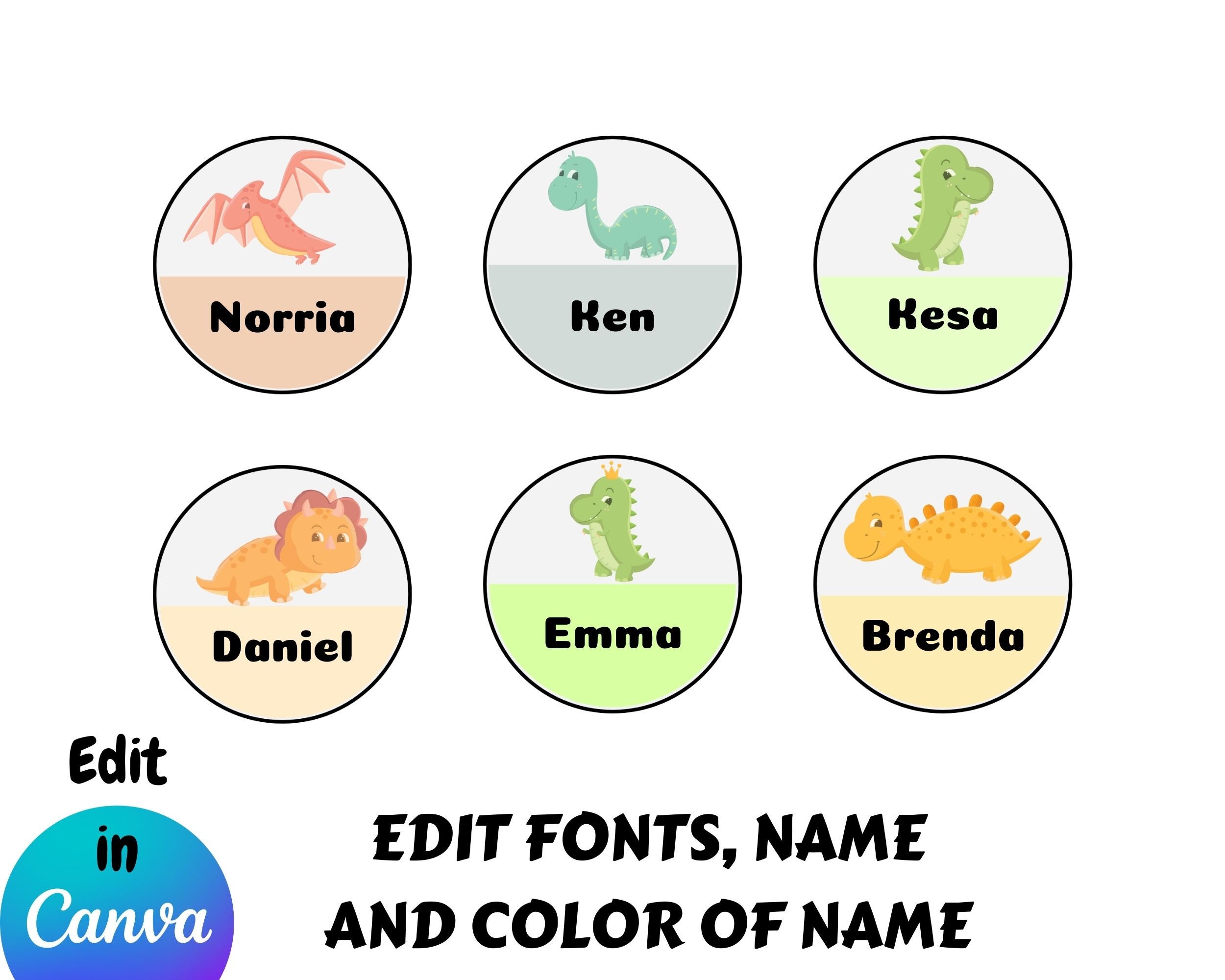 Editable Dinosaur Name Tags, Circle Dinosaur Classroom Name Tags ...