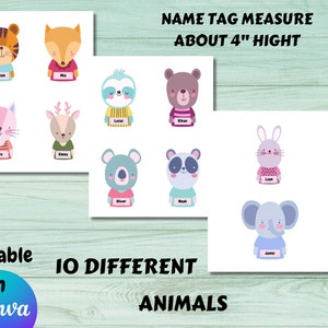 Editable Animals Classroom Name Tag, Cute Animal Name Tags, Classroom ...