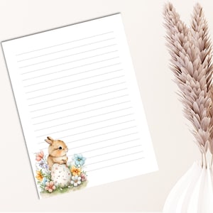 Printable Cute Bunny Stationery, Printable Stationery Lined and Unlined ...