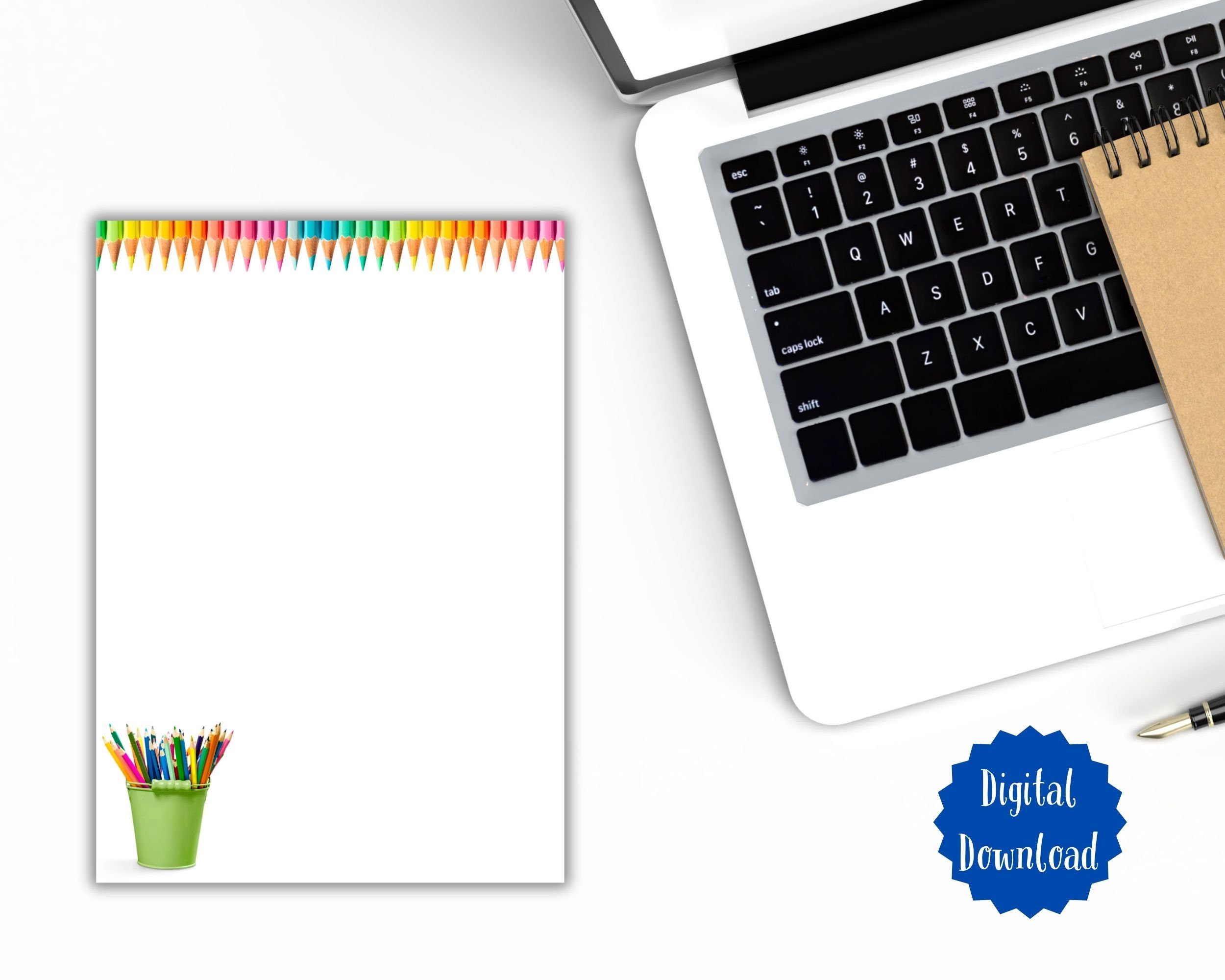 Coloured Pencil Letter Writing Paper, Color Pencil Lined and Unlined ...