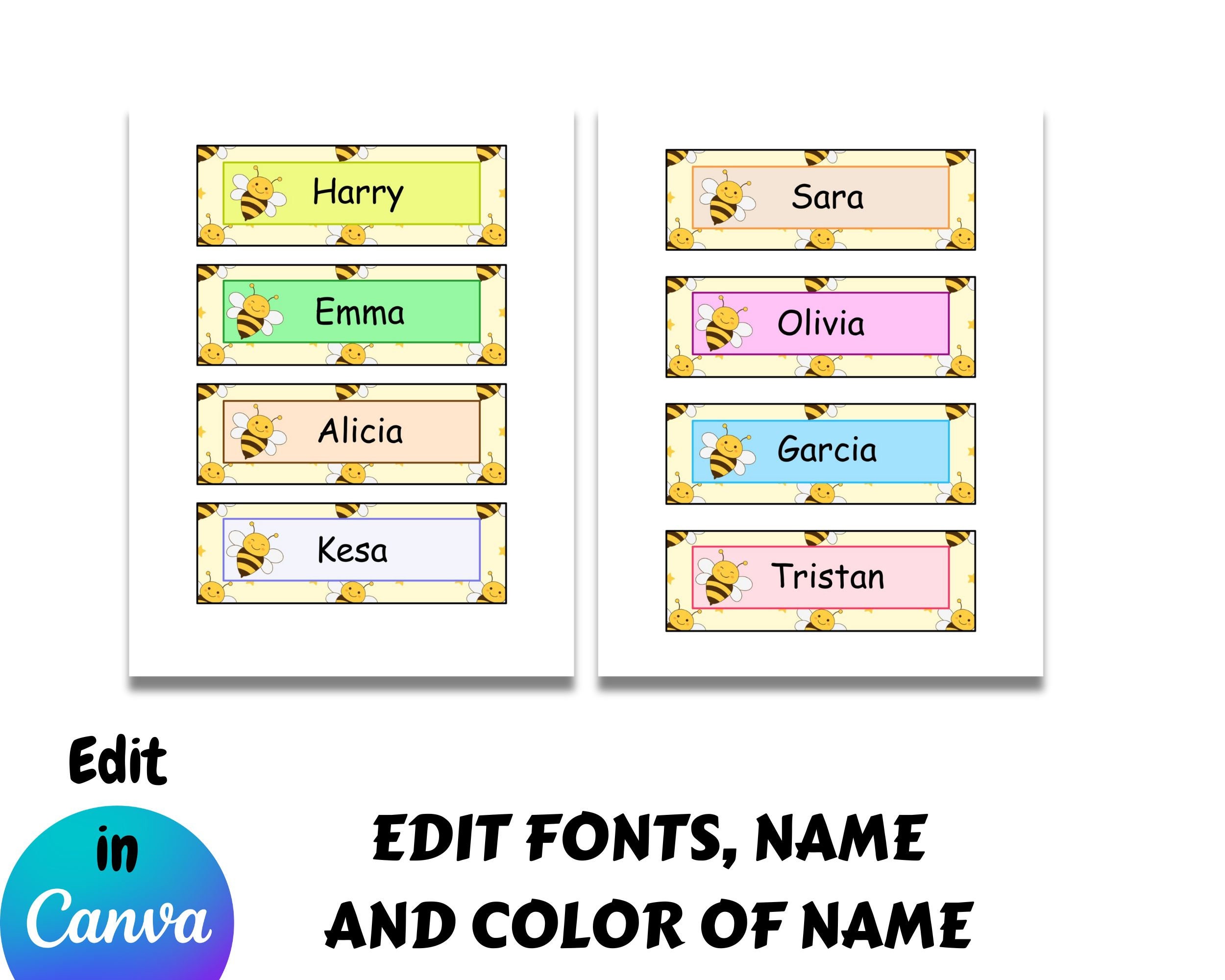 Editable Bee Classroom Name Tags, Classroom Label, Classroom ...