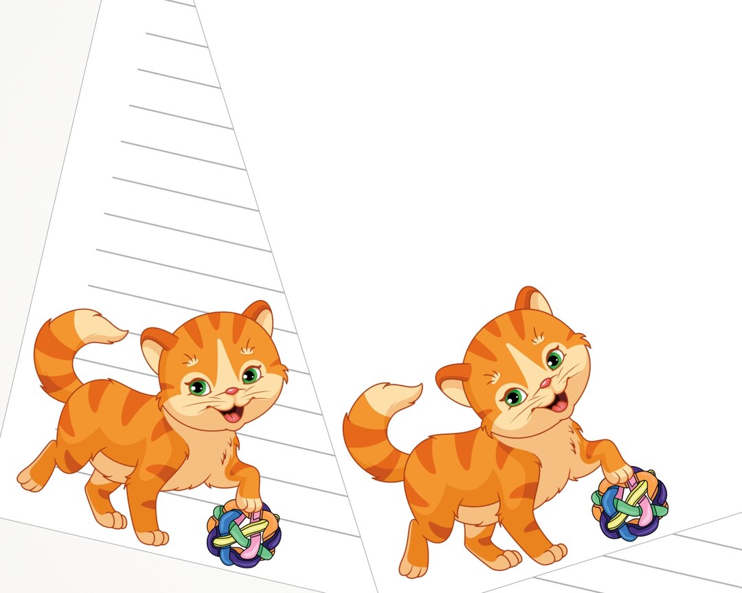 Printable Kawaii Cat Stationery, Cute Cat Lover Letter Writing Paper ...