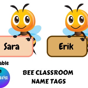 Editable Bee Classroom Name Tags, Classroom Label, Classroom Tags ...