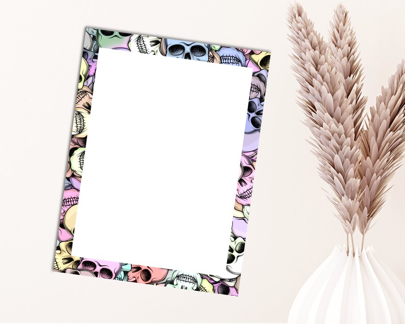 Printable Skull Stationery Letter Writing Paper Skeleton - Etsy