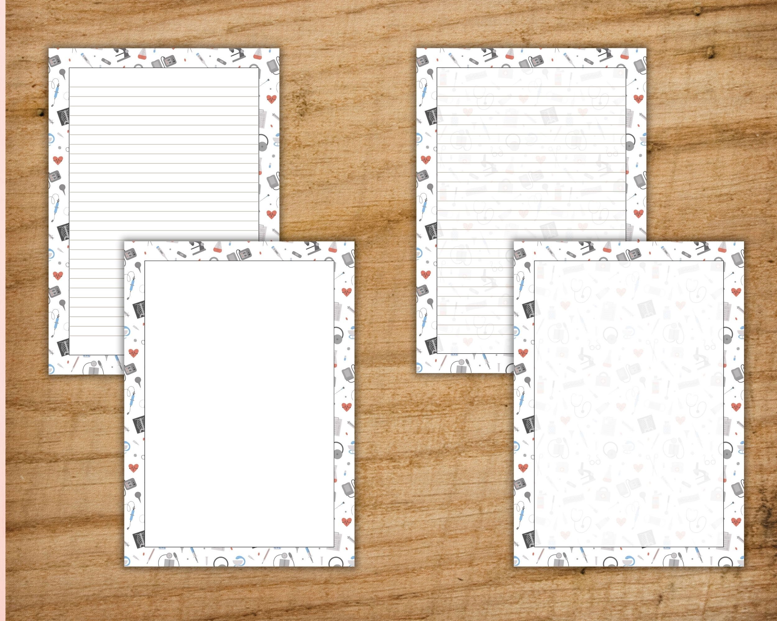 Printable Medical Stationery, Doctor Nurse Journaling Pages Lined ...