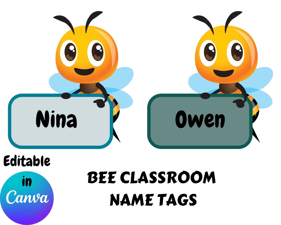 Editable Bee Classroom Name Tags, Classroom Label, Classroom Tags ...