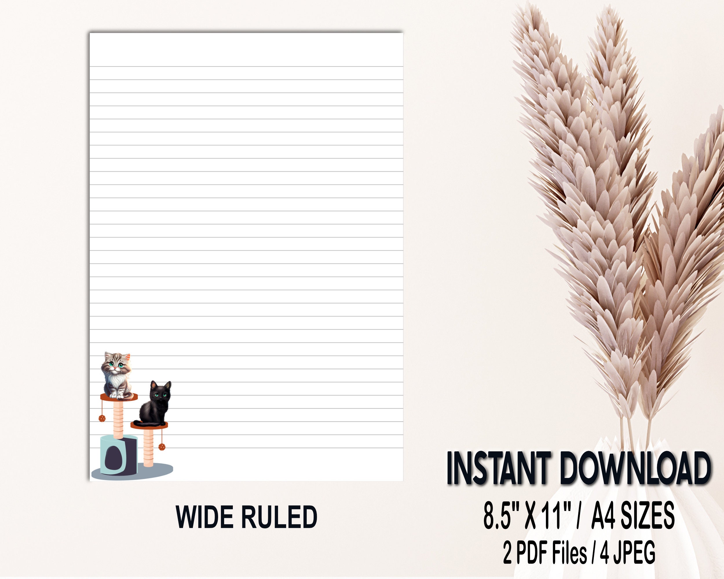 Printable Cute Cats Stationery, Kitten Stationery, Writing Paper ...