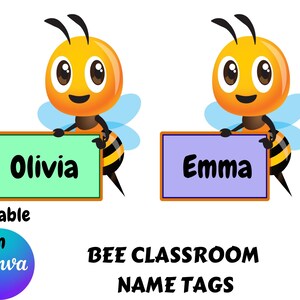 Editable Bee Classroom Name Tags, Classroom Label, Classroom Tags ...