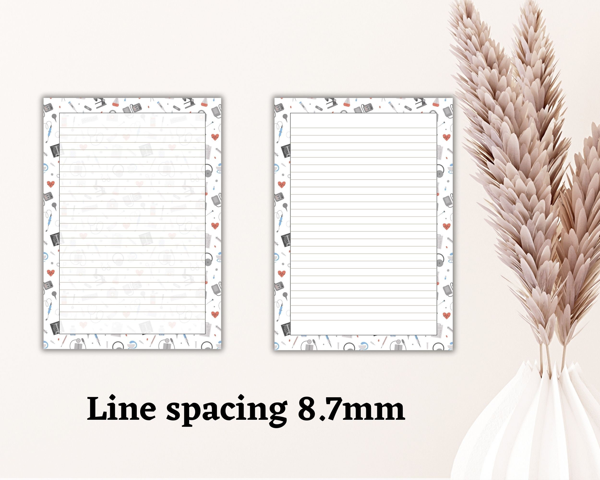 Printable Medical Stationery, Doctor Nurse Journaling Pages Lined ...