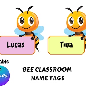 Editable Bee Classroom Name Tags, Classroom Label, Classroom Tags ...