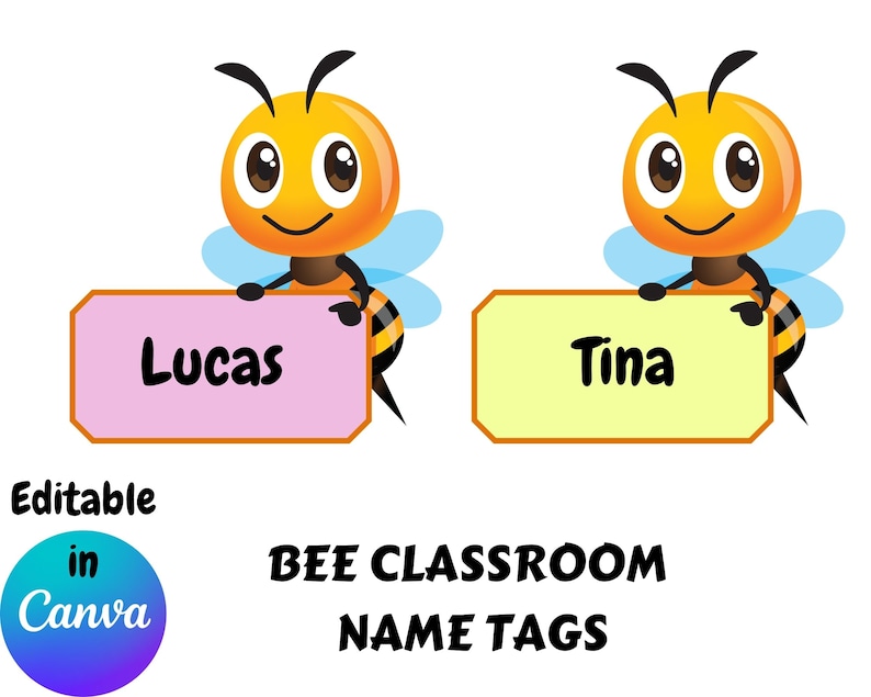 Editable Bee Classroom Name Tags, Classroom Label, Classroom Tags ...