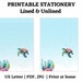 Under the Sea Stationery, Lined and Unlined Letter Writing Paper ...
