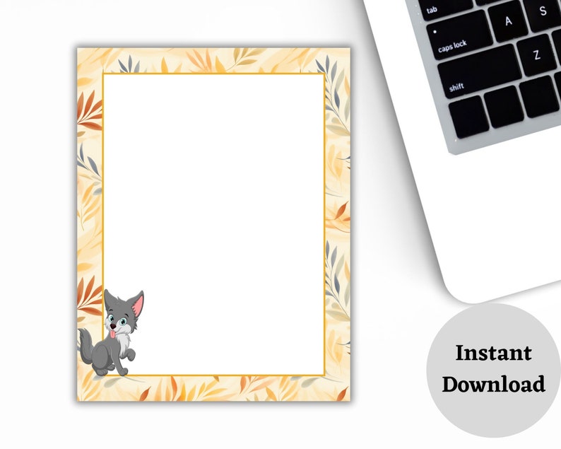 Printable Cartoon Wolf Stationery, Animal Stationery, Wolf Writing ...