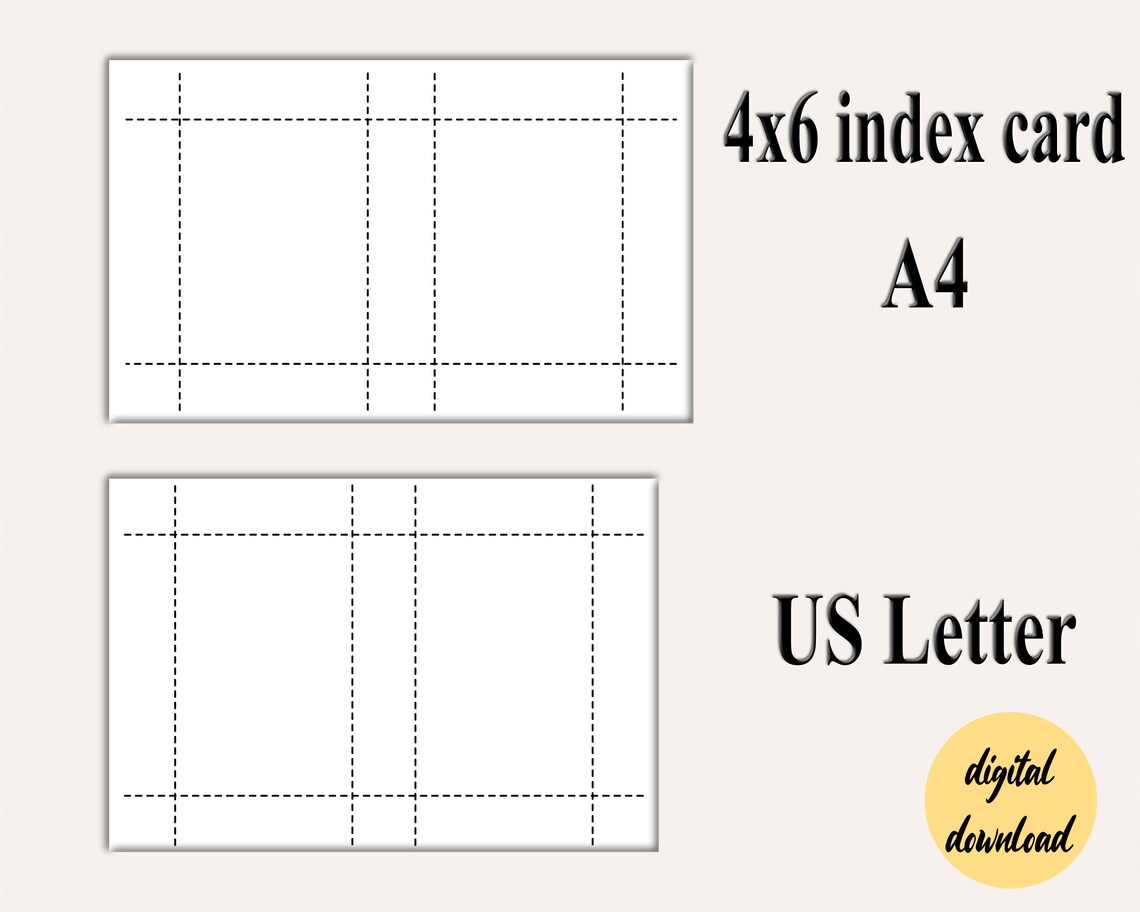 Printable 4x6 Index Cards, Editable Index Card, Blank Flashcards ...