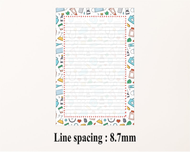 Printable Medical Stationery, Doctor Nurse Journaling Pages Lined ...