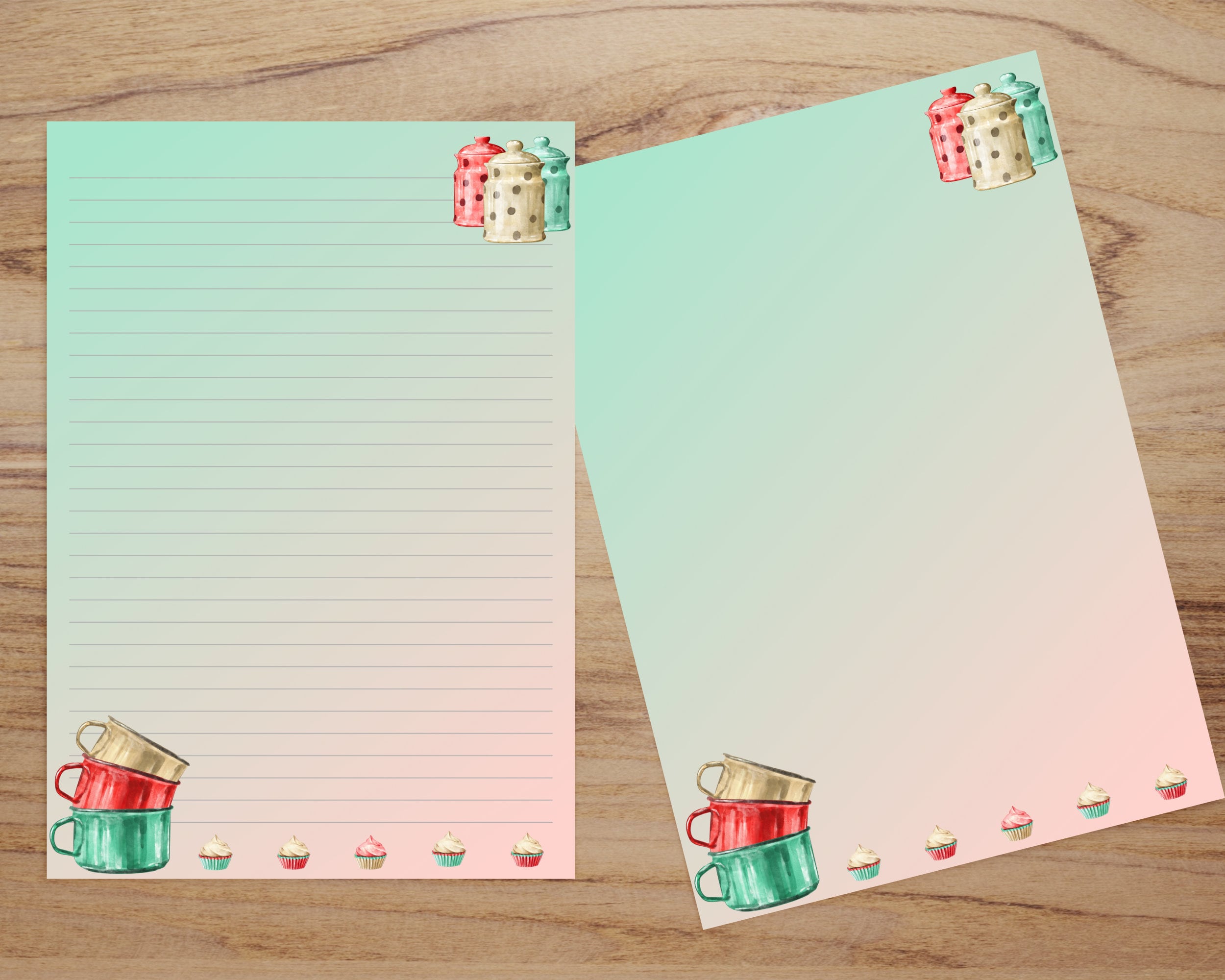Printable Kitchen Stationery, Letter Writing Paper, Stationery Set ...