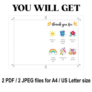 Printable Teacher Card, Gift for Teacher, Thank You Teacher Digital ...