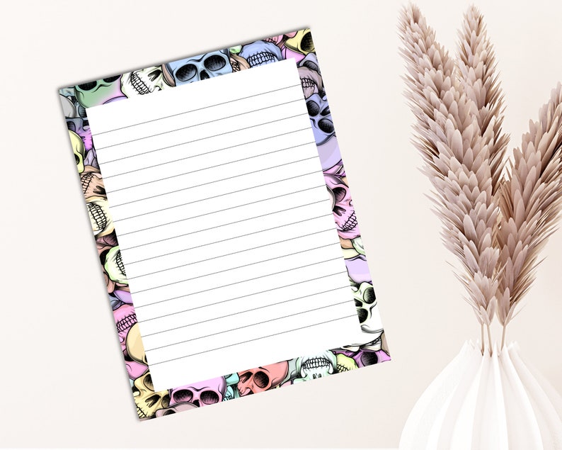 Printable Skull Stationery Letter Writing Paper Skeleton - Etsy