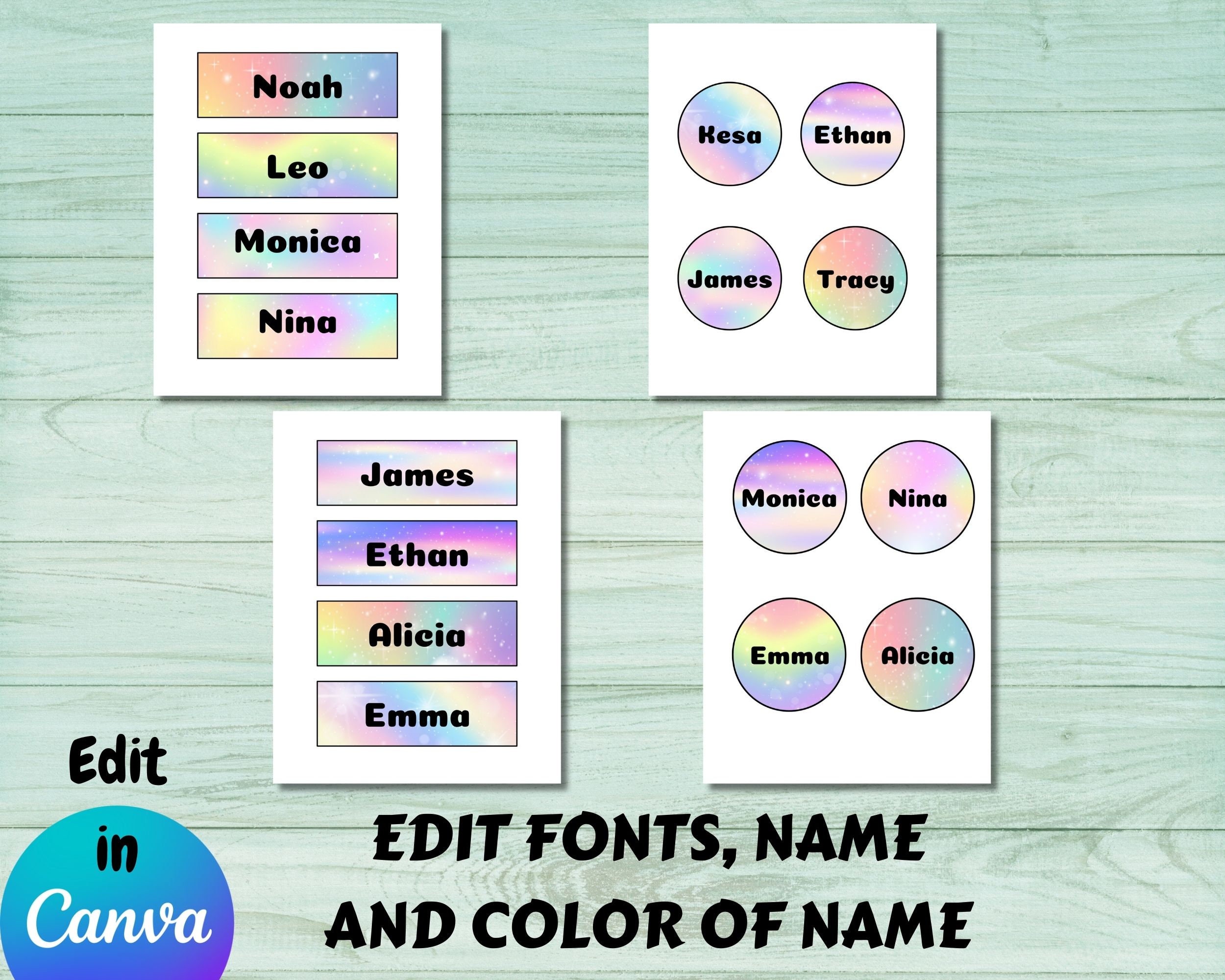 Editable Rainbow Classroom Name Tags, Classroom Label, Classroom ...