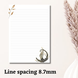 Printable Owl Stationery, Printable Stationery Lined and Unlined Paper ...