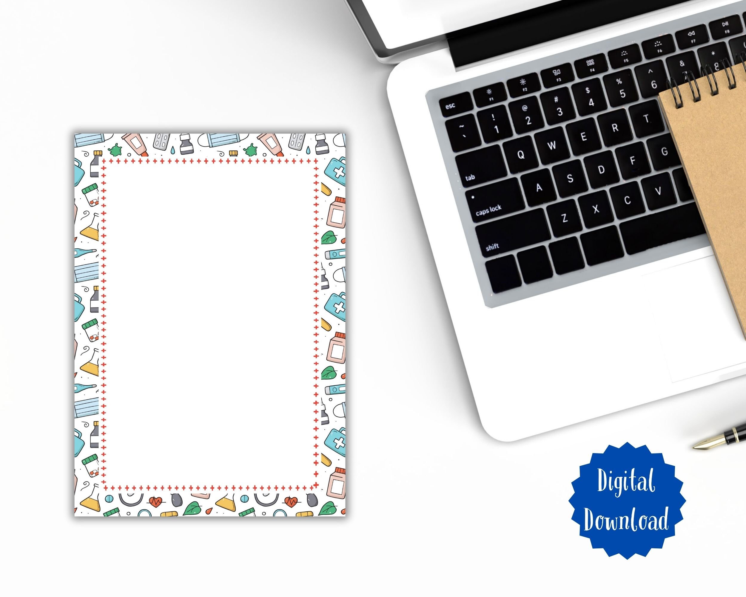 Printable Medical Stationery, Doctor Nurse Journaling Pages Lined ...
