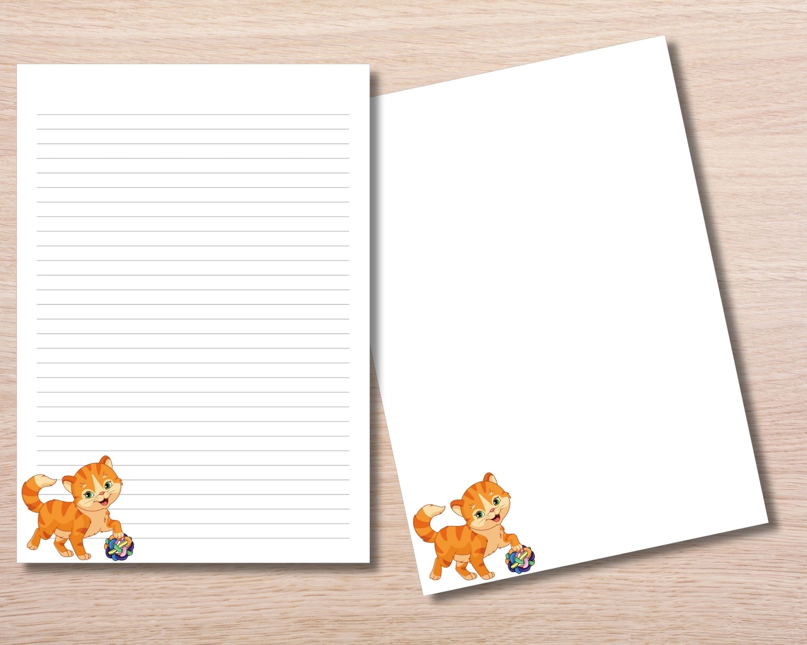 Printable Kawaii Cat Stationery, Cute Cat Lover Letter Writing Paper ...