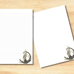 Printable Owl Stationery, Printable Stationery Lined and Unlined Paper ...