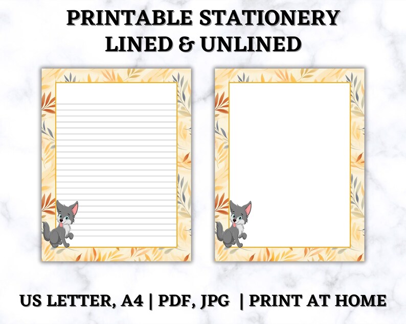 Printable Cartoon Wolf Stationery, Animal Stationery, Wolf Writing ...