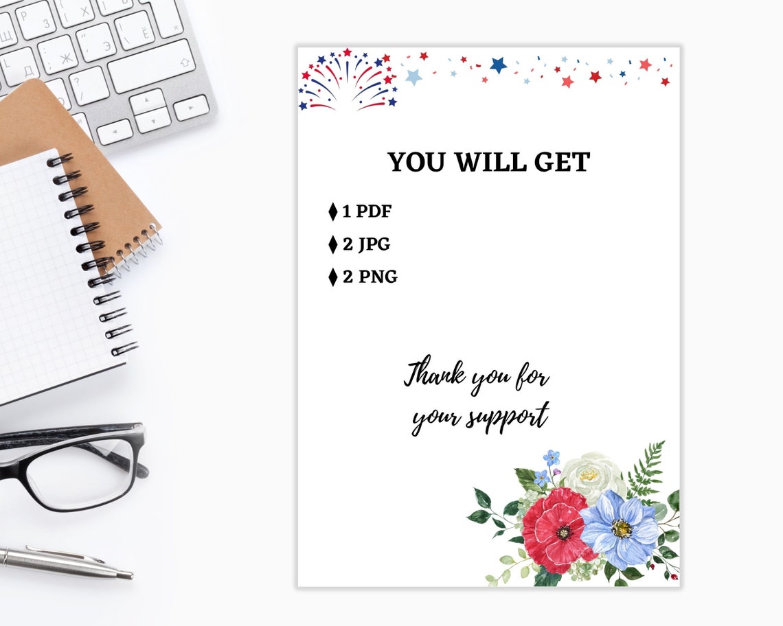 Printable 4th of July Stationery, Lined and Unlined Letter Writing ...