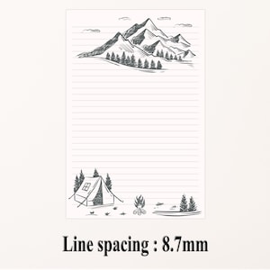 Printable Camping Stationery, Mountain Stationery, Camping Fire ...