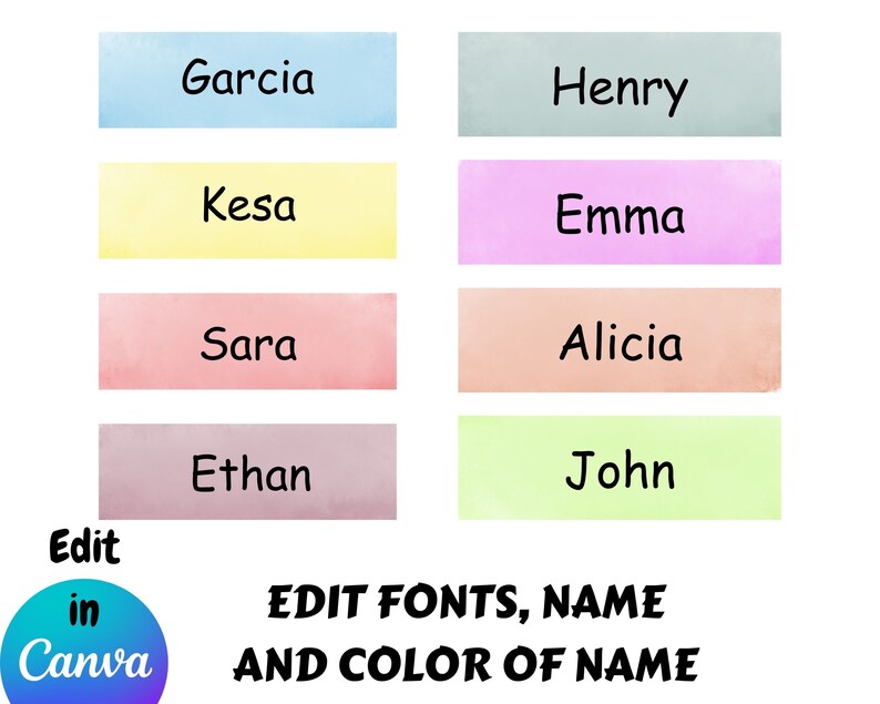 Editable Watercolor Classroom Name Tags, Circle Classroom Label ...