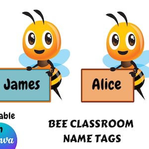 Editable Bee Classroom Name Tags, Classroom Label, Classroom Tags ...